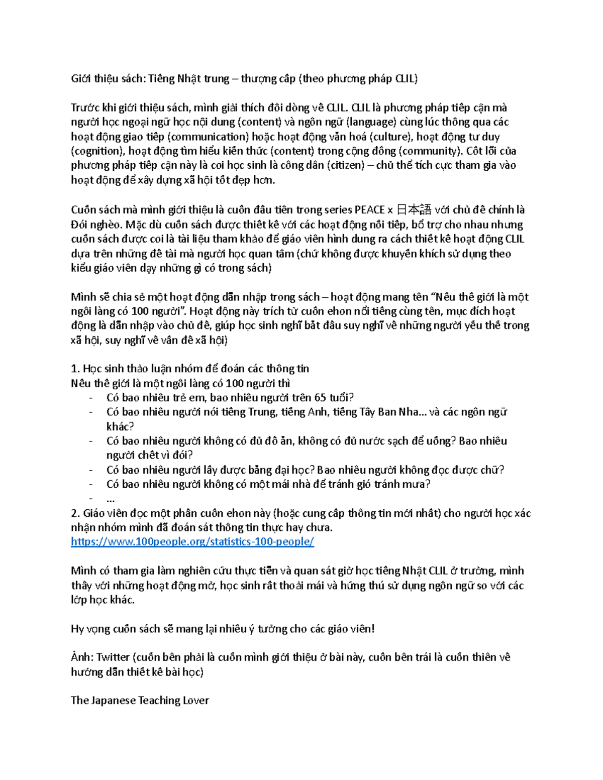 Giới thiệu sách CLIL - Books' review - Gi i thi u sách: Tiếếng Nh t trung – thớ ệ ậ ượng cấếp ...