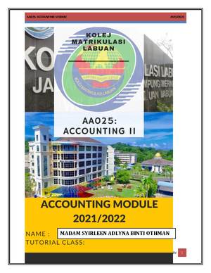 Modul AA025 - ADDITIONAL NOTES - KOLEJ MATRIKULASI LABUAN ACCOUNTING 2 ...