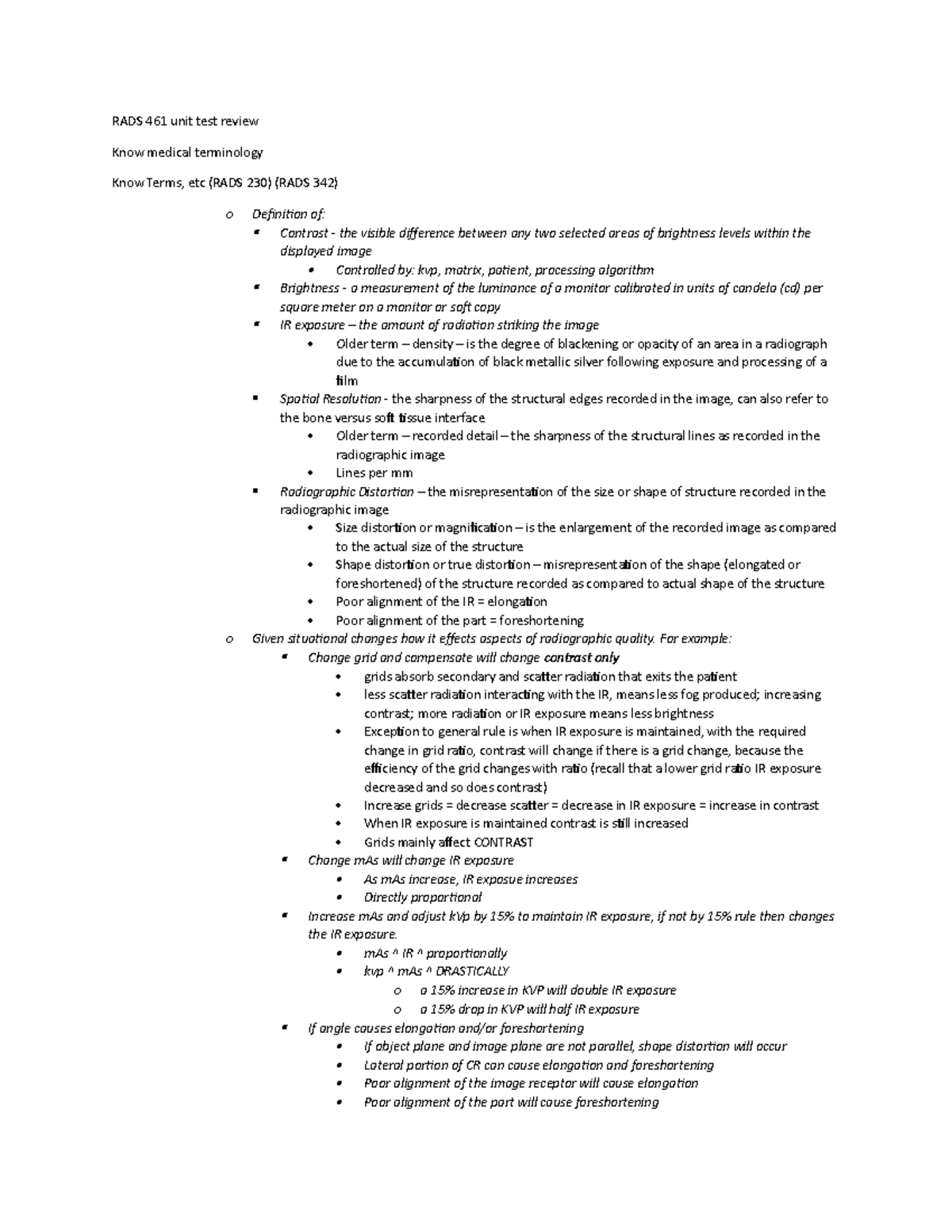 Rads 461 unit test - RADS 461 filled out material - RADS 461 unit test ...