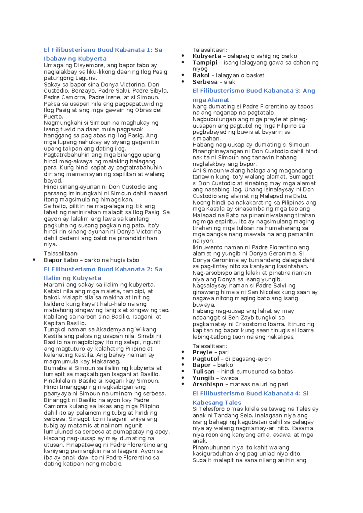 El Filibusterismo Buod Kabanata 1 - Sakay sa bapor sina Donya Victorina ...
