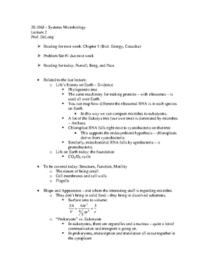 Lecture 04 - MIT notes - 20 – Systems Microbiology Lecture 4 Prof ...