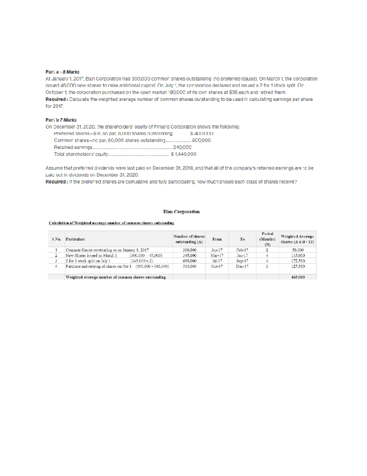 Mid term practice math - Exam mat - Part a 8 Marks At January 1, 2017 ...