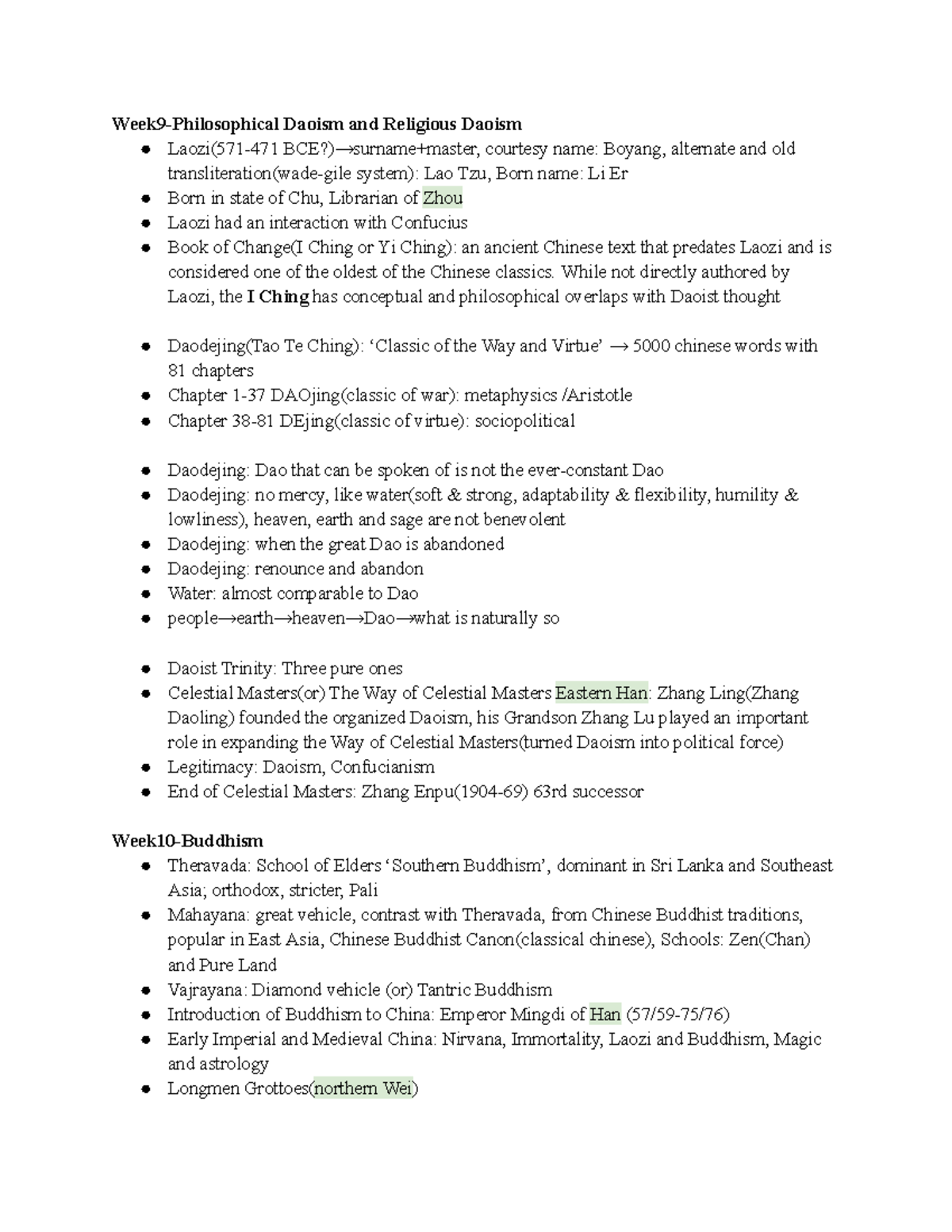 GE1501 Quiz3 - Week9-Philosophical Daoism and Religious Daoism Laozi ...