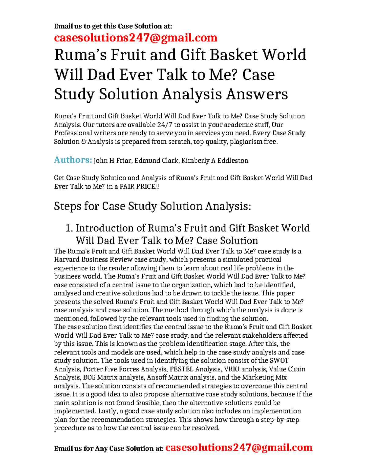 SOLUTION Ruma's Fruit and Gift Basket World Will Dad Ever Talk to Me ...