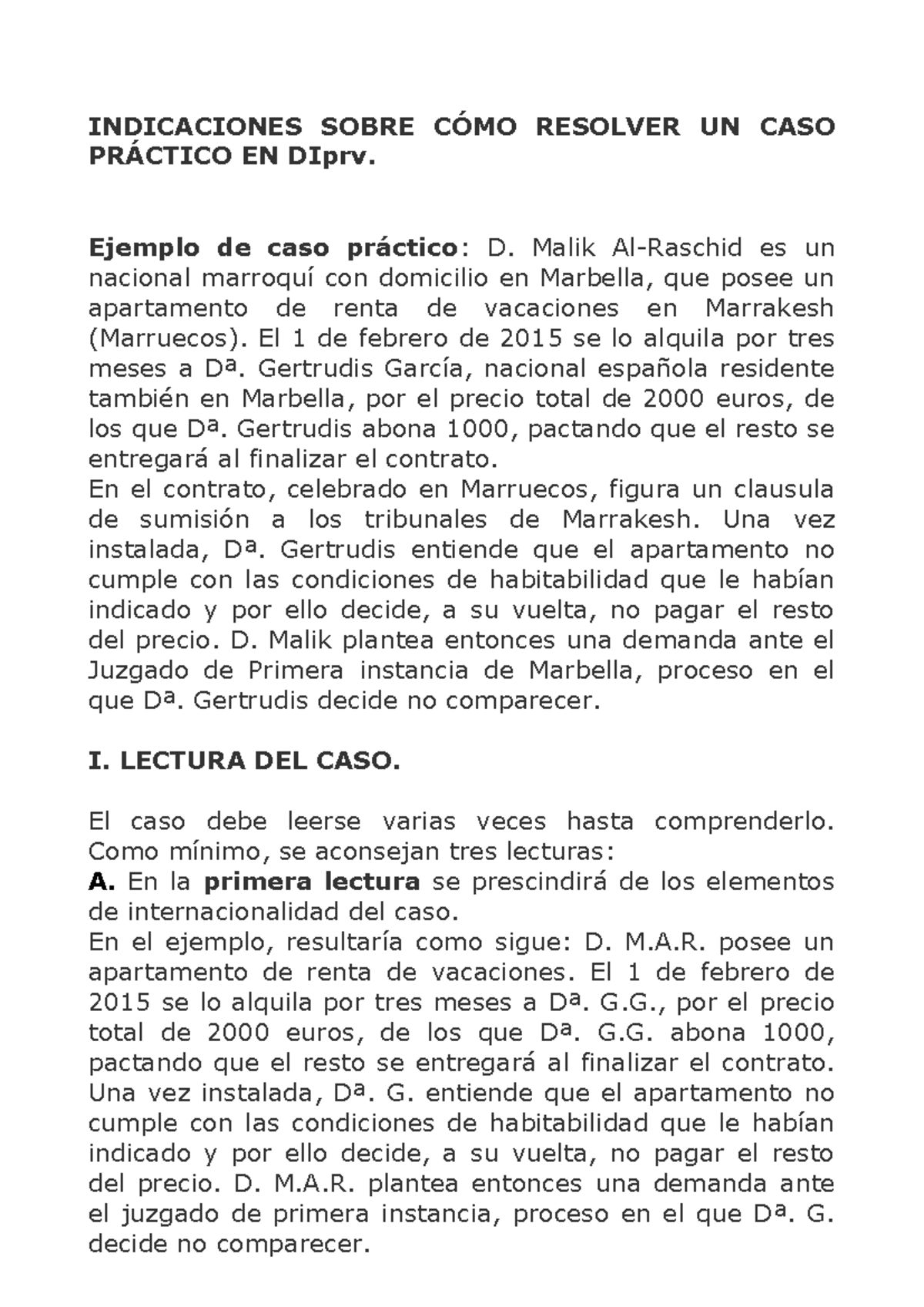 Indicaciones Sobre COMO Resolver UN CASO Practico - INDICACIONES SOBRE ...