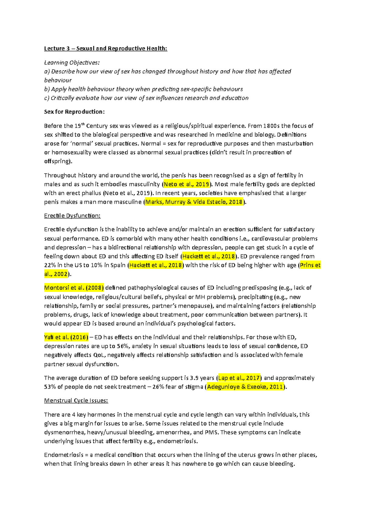 Lecture 3 - Sexual Health - Lecture 3 – Sexual and Reproductive Health ...