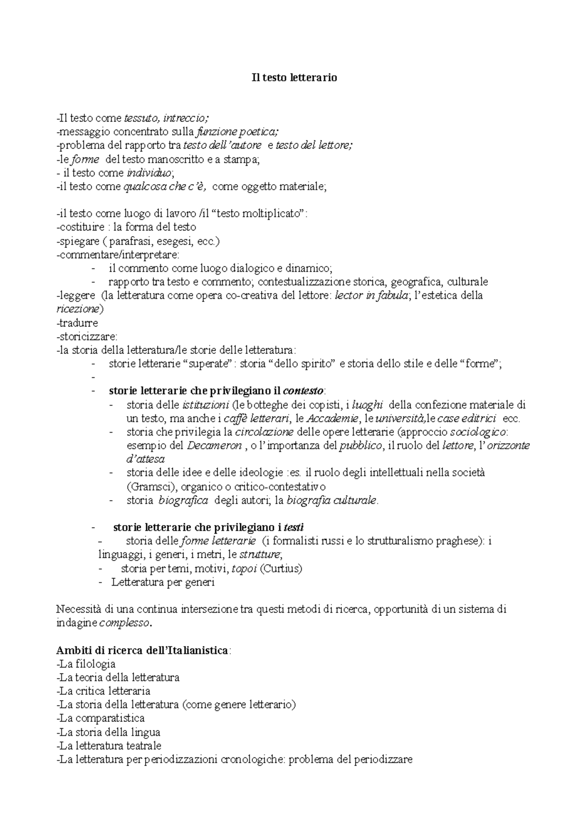 Il testo letterario - ) -commentare/interpretare: - il commento come ...