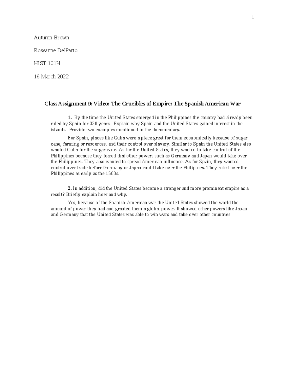 Class Assignment 9 Video The Crucibles of Empire The Spanish American ...