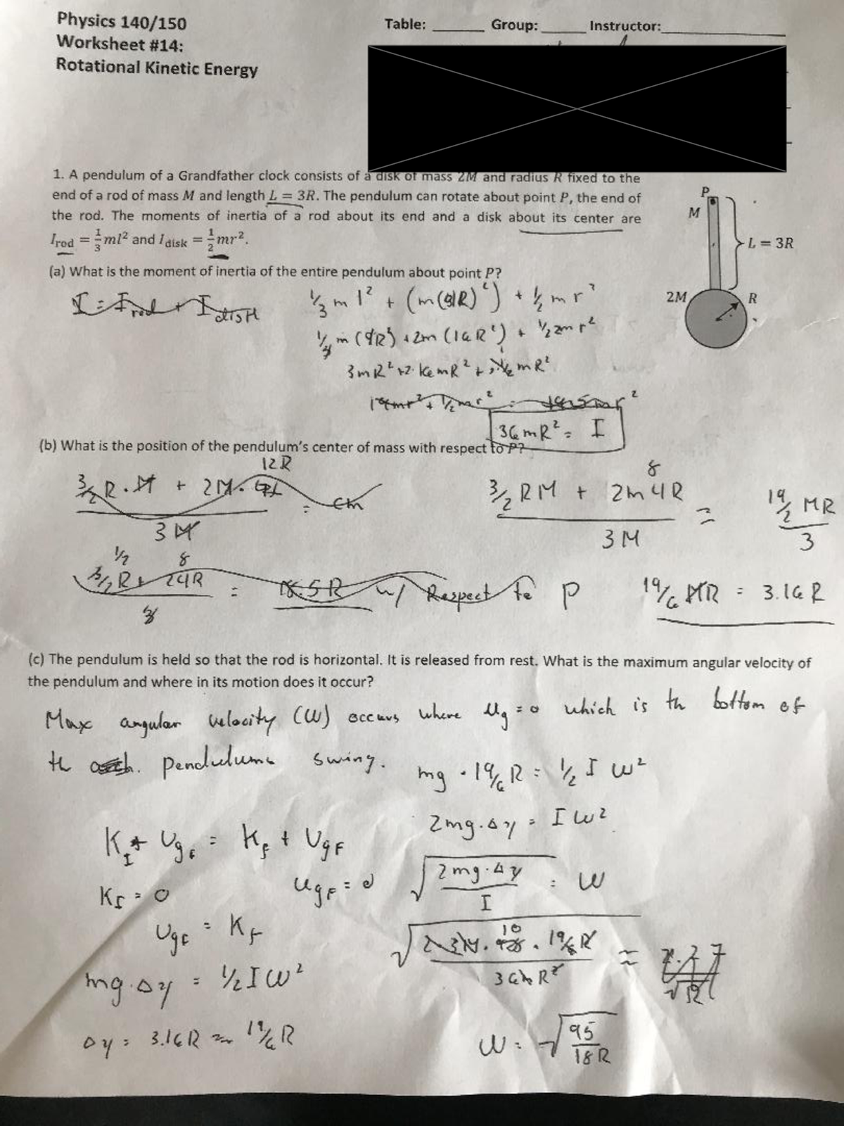 Worksheet 14 - PHYS 150 - Studocu