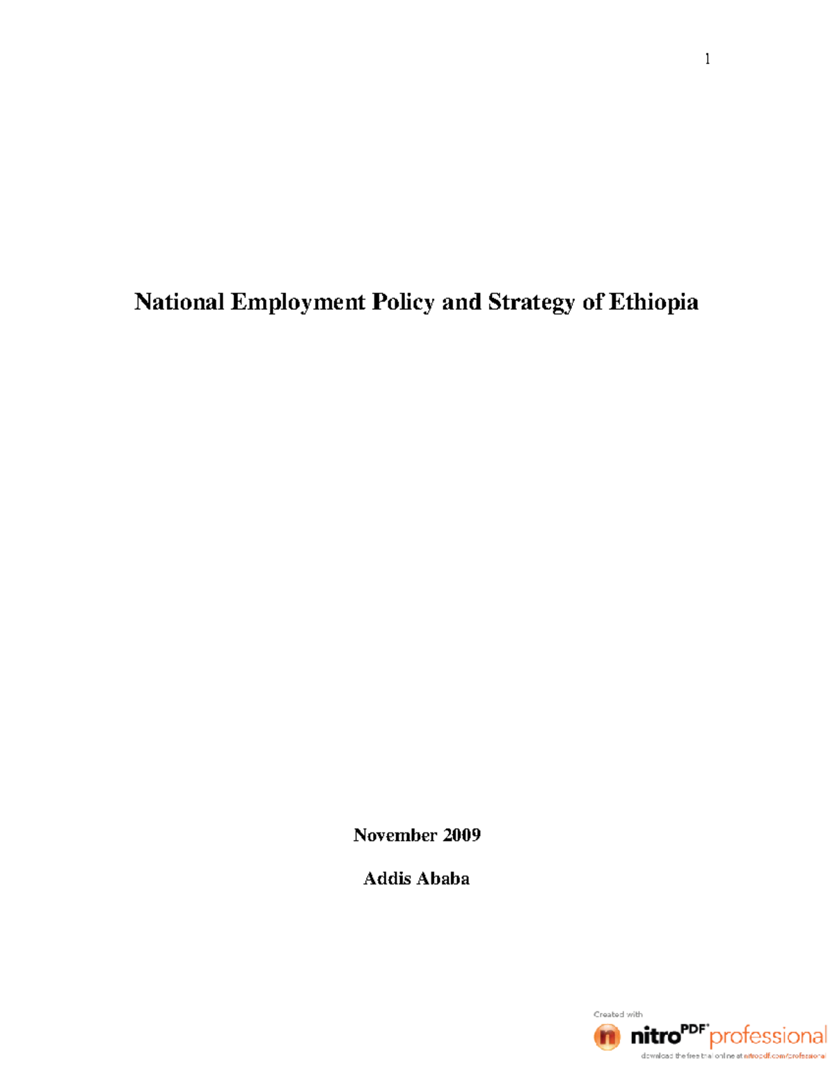 ETH89584 - noess - National Employment Policy and Strategy of Ethiopia ...
