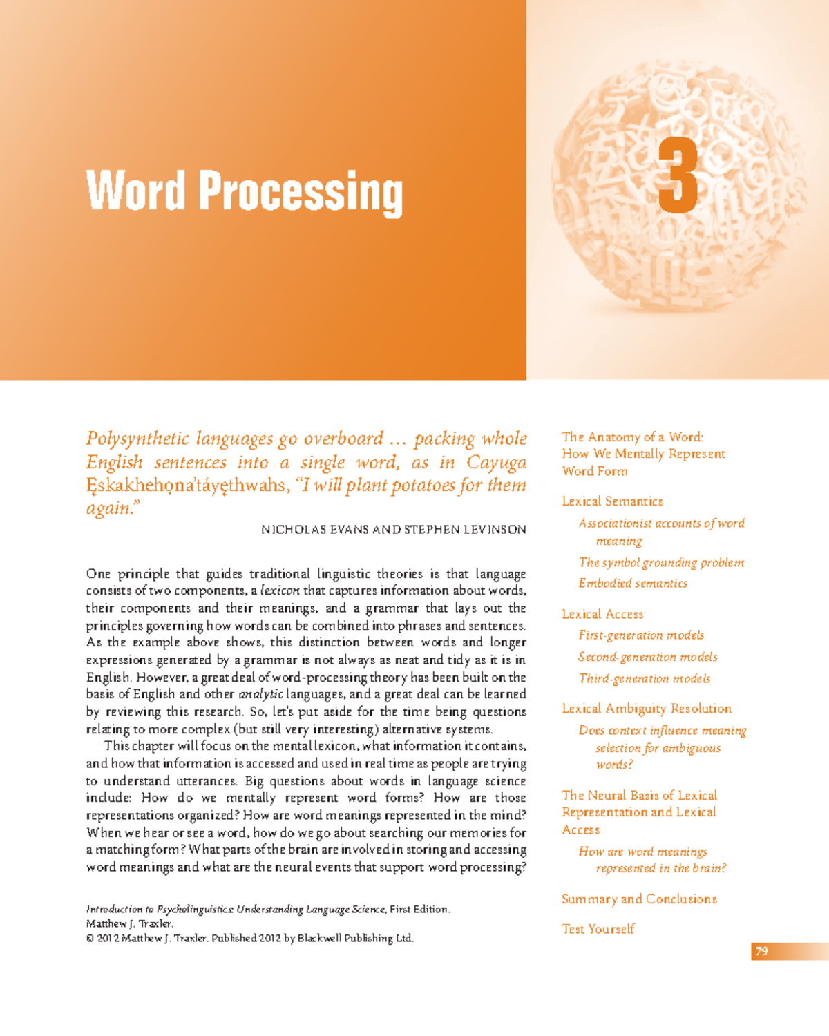 03. WORD Processing - Añe - 79 Introduction to Psycholinguistics ...