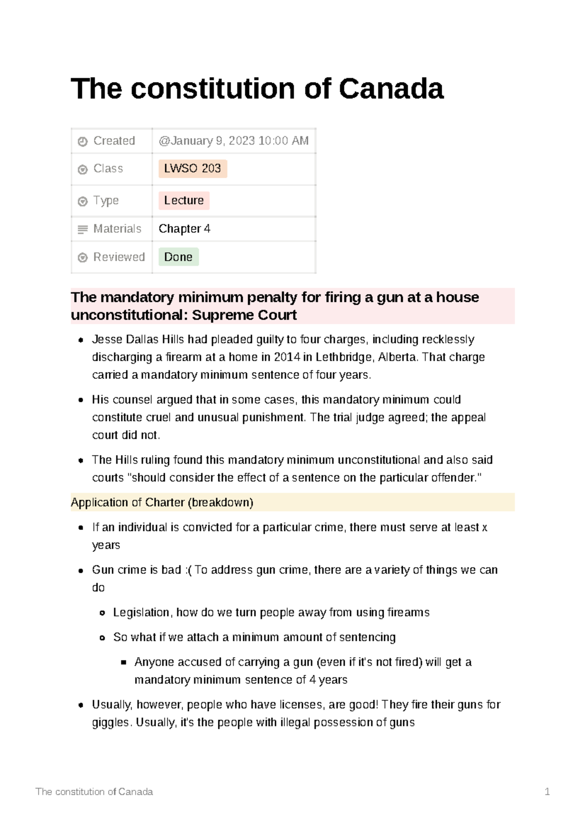 The constitution of Canada - The constitution of Canada Created Class ...