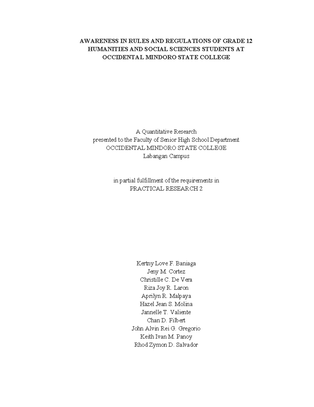 H5-G2-Ms - It is a my take notes for hope - AWARENESS IN RULES AND ...