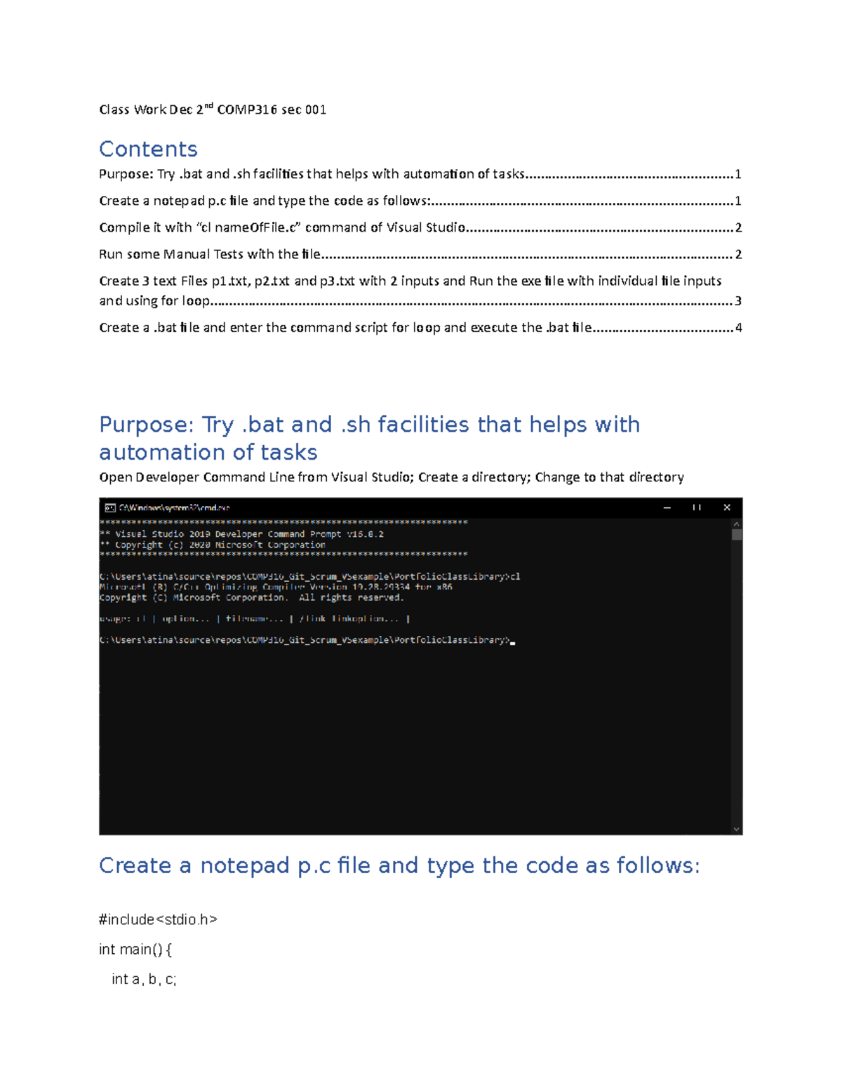 Lab12 Ali Dec 2nd - lab workout - Class Work Dec 2nd COMP316 sec 001 ...