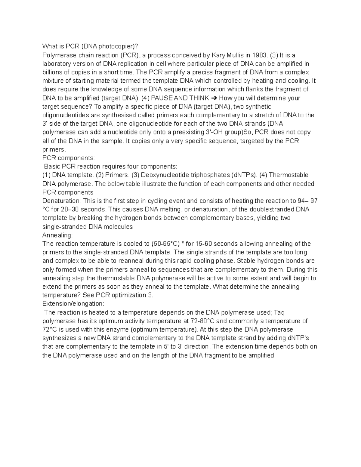 Molecular bio - What is PCR (DNA photocopier)? Polymerase chain ...