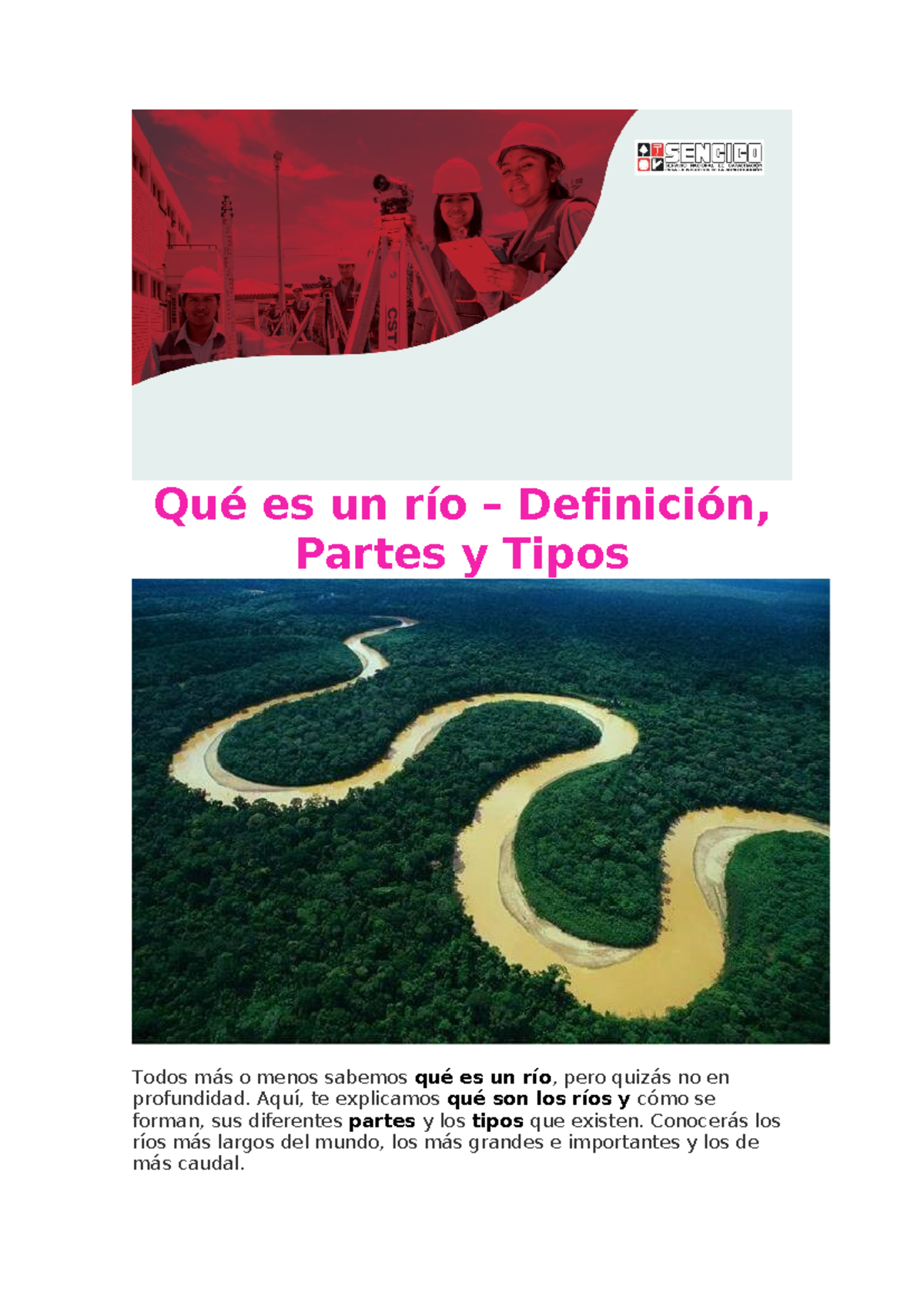 Semana 9 Los rios, origen y partes Microsoft Word - Qué es un río ...