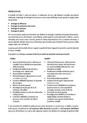 Metodi quantitativi per la modellizzazione della supply chain - Ivanov ...