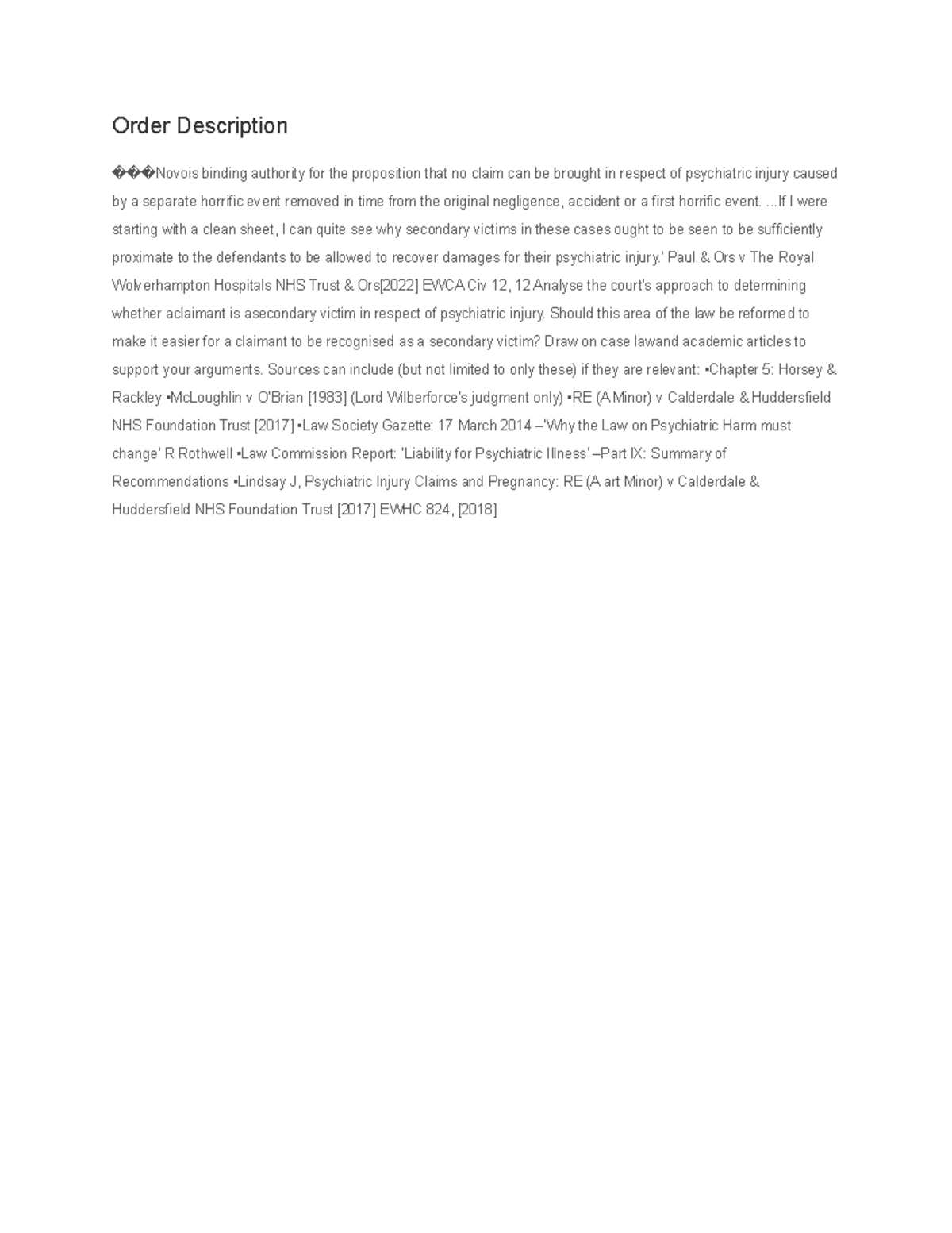 Order Descriptio 1 - My assignments - Order Description Novois binding ...