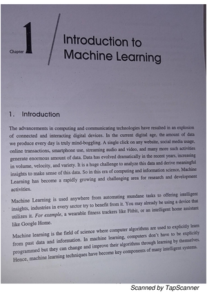 Machine Learning Lesson PLAN - machine learning - JNTU Kakinada - Studocu