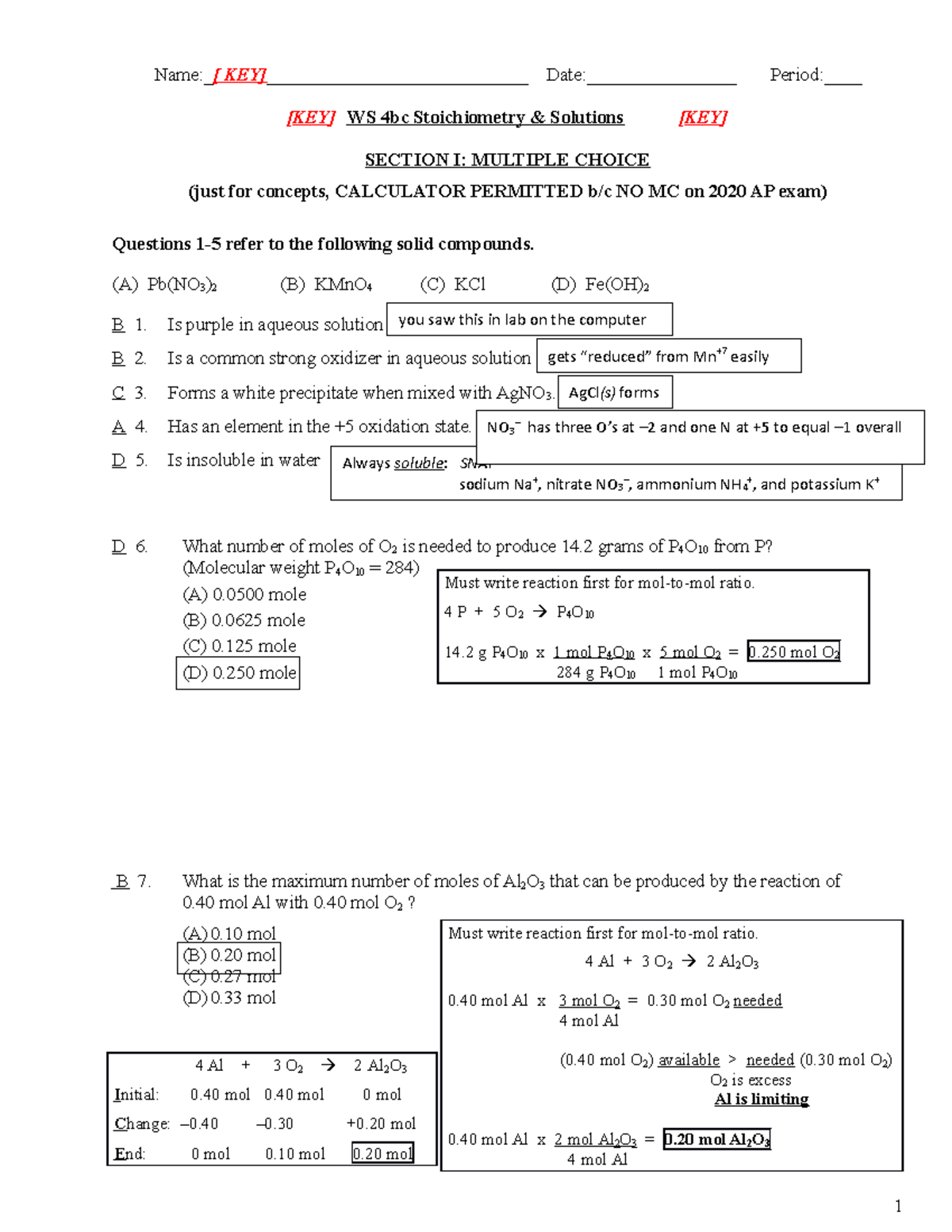 WS 4bc Stoich Solutions KEY - Name:_ [ KEY ...