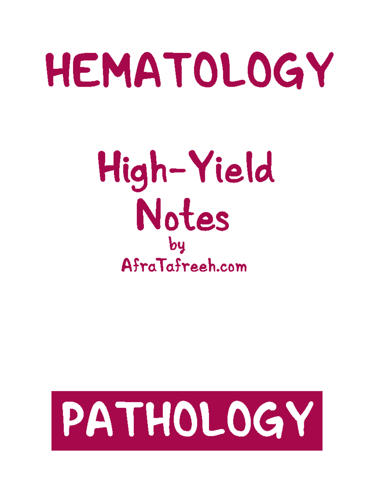 Hematology Osmosis HY Pathology Notes ATF - ATF - HEMATOLOGY High-Yield ...