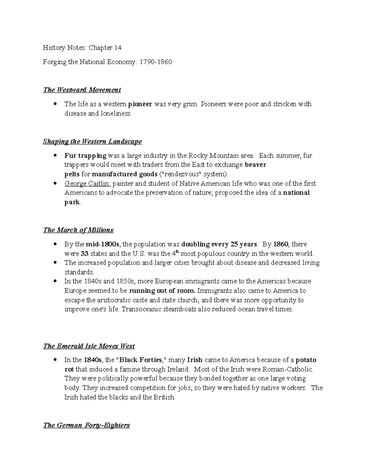 History Notes Ch 14 - History Notes: Chapter 14 Forging the National ...