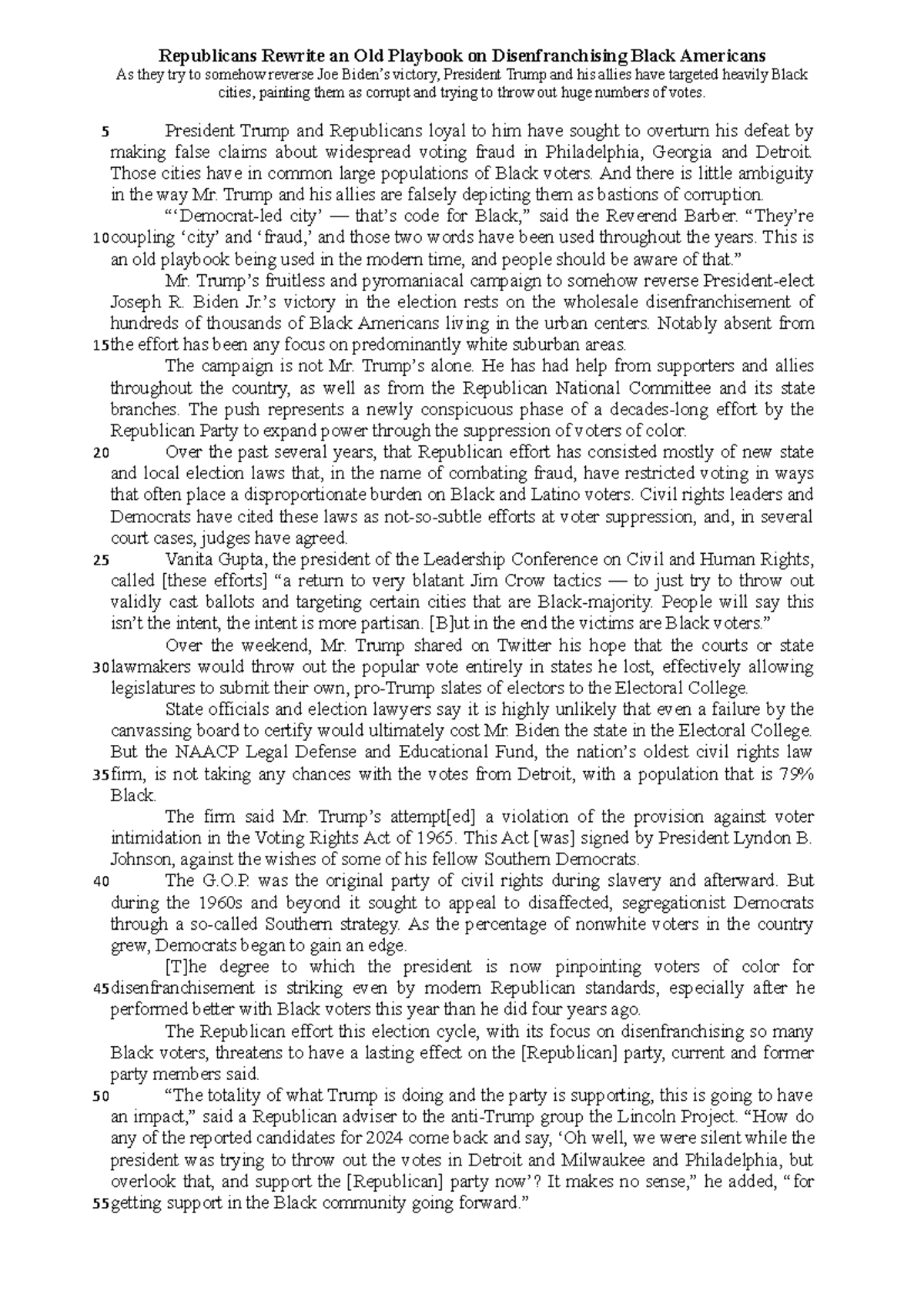 3. Republicans Rewrite an Old Playbook on Disenfranchising Black ...