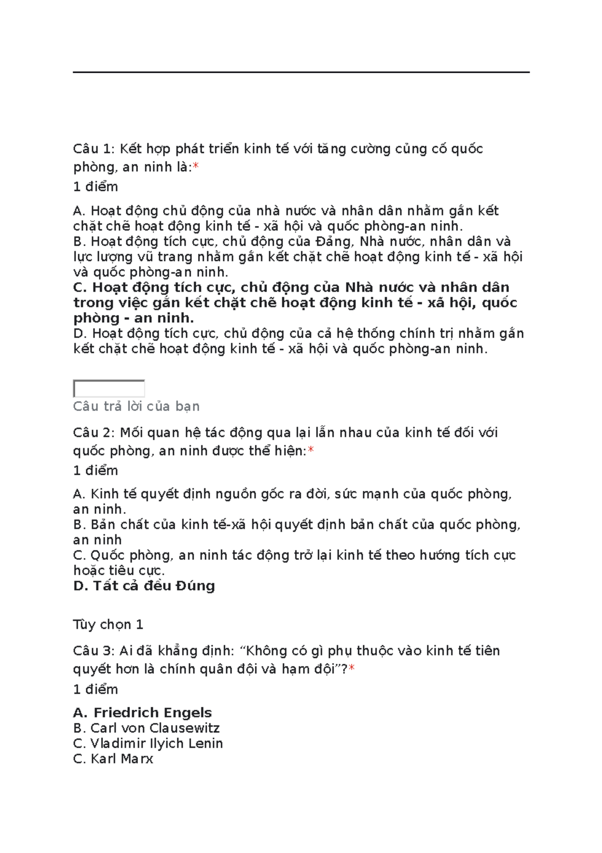 Bài 6 - fewfwe - Câu 1: Kết hợp phát triển kinh tế với tăng cường củng ...