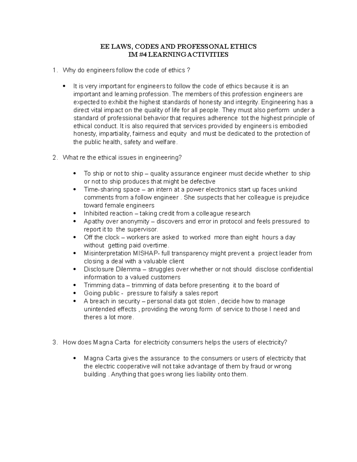 Eelawsim#4LEARNING ACTIVITIES - EE LAWS, CODES AND PROFESSONAL ETHICS ...