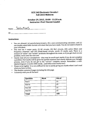 Midterm F2012 Solutions - ECE 240 - Studocu