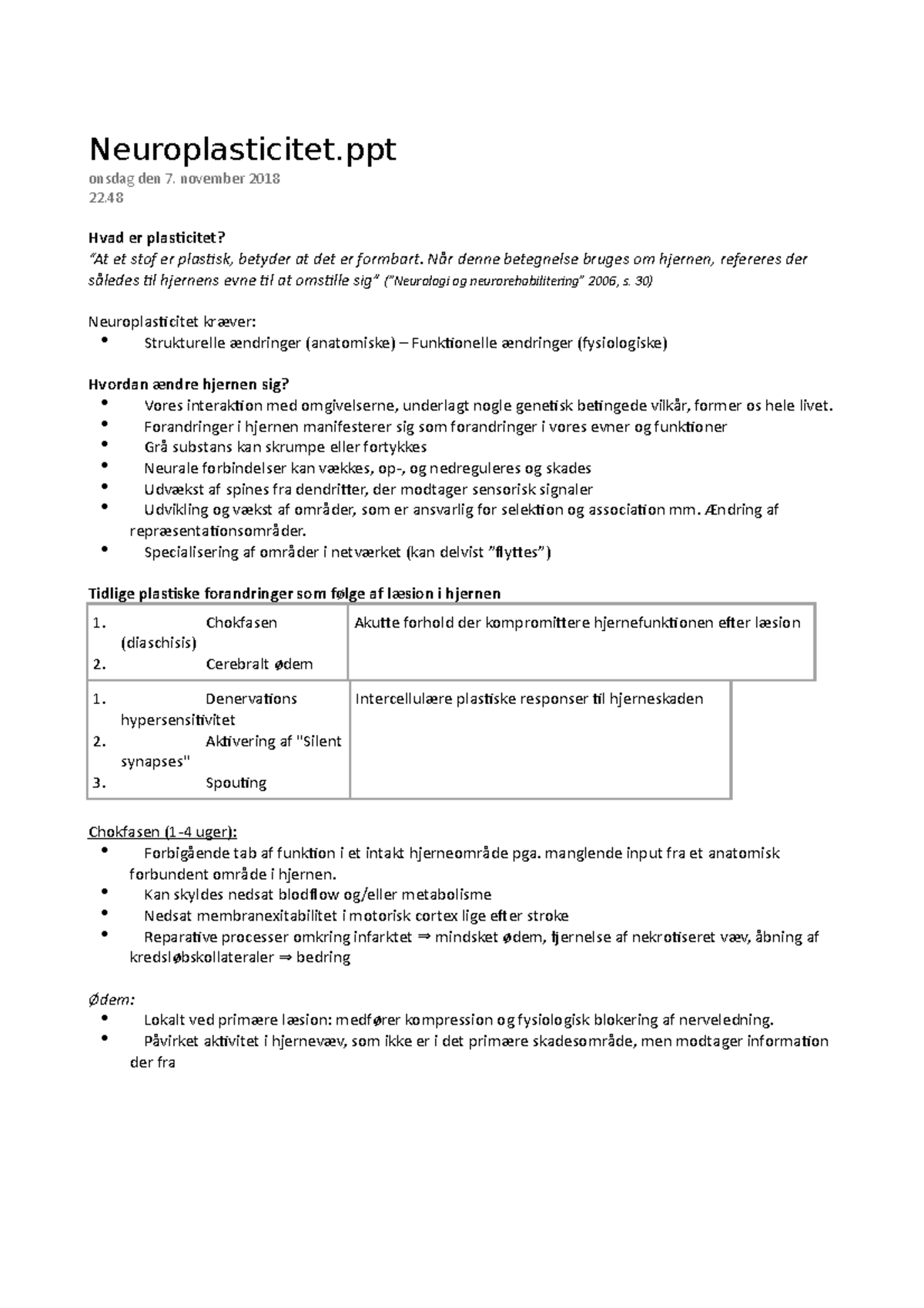 Neuroplasticitet - undervisning - Neuroplasticitet onsdag den 7 ...