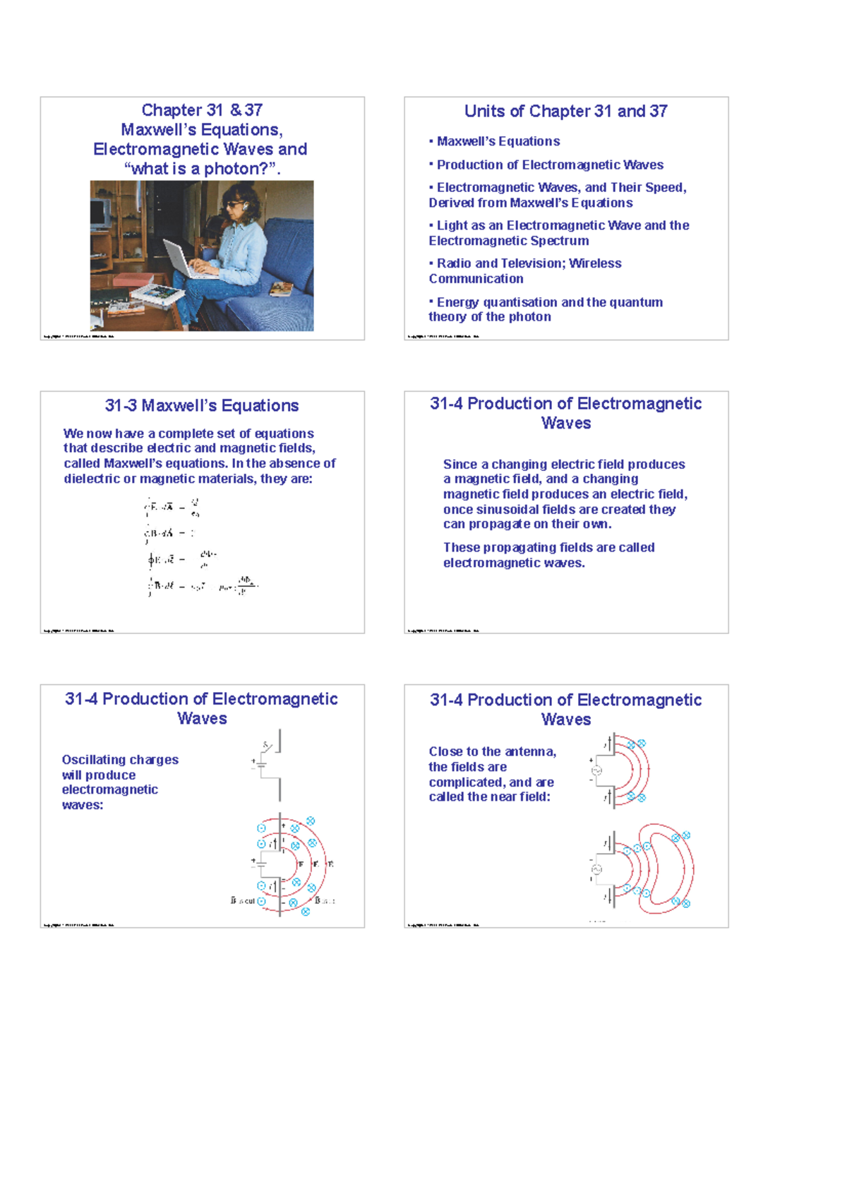 Ch31 & 37 Photonics Lecture 3 notes - Copyright © 2009 Pearson ...