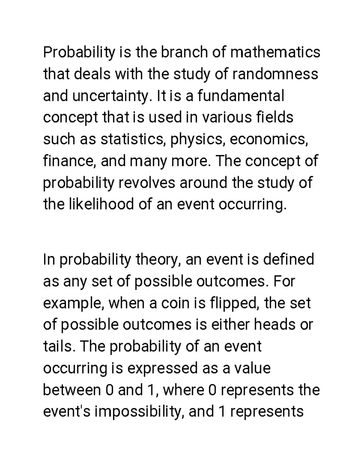 Probability - Math and science and - Probability is the branch of ...