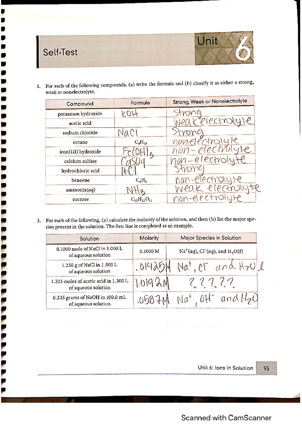 CHEM #6 practice - CHM 101 - Studocu