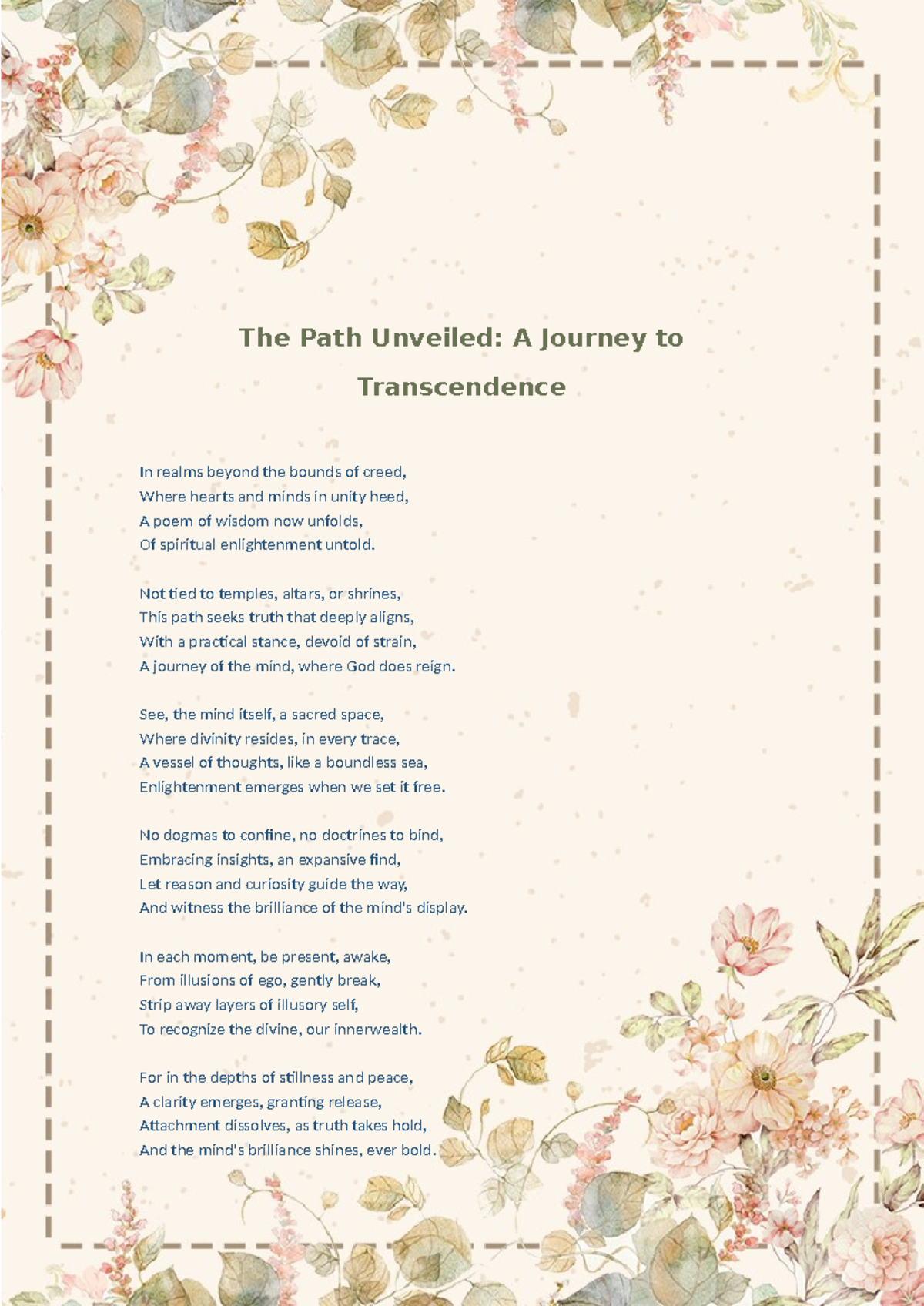 The Path Unveiled - POEM ABOUT LIFE - The Path Unveiled: A Journey to ...