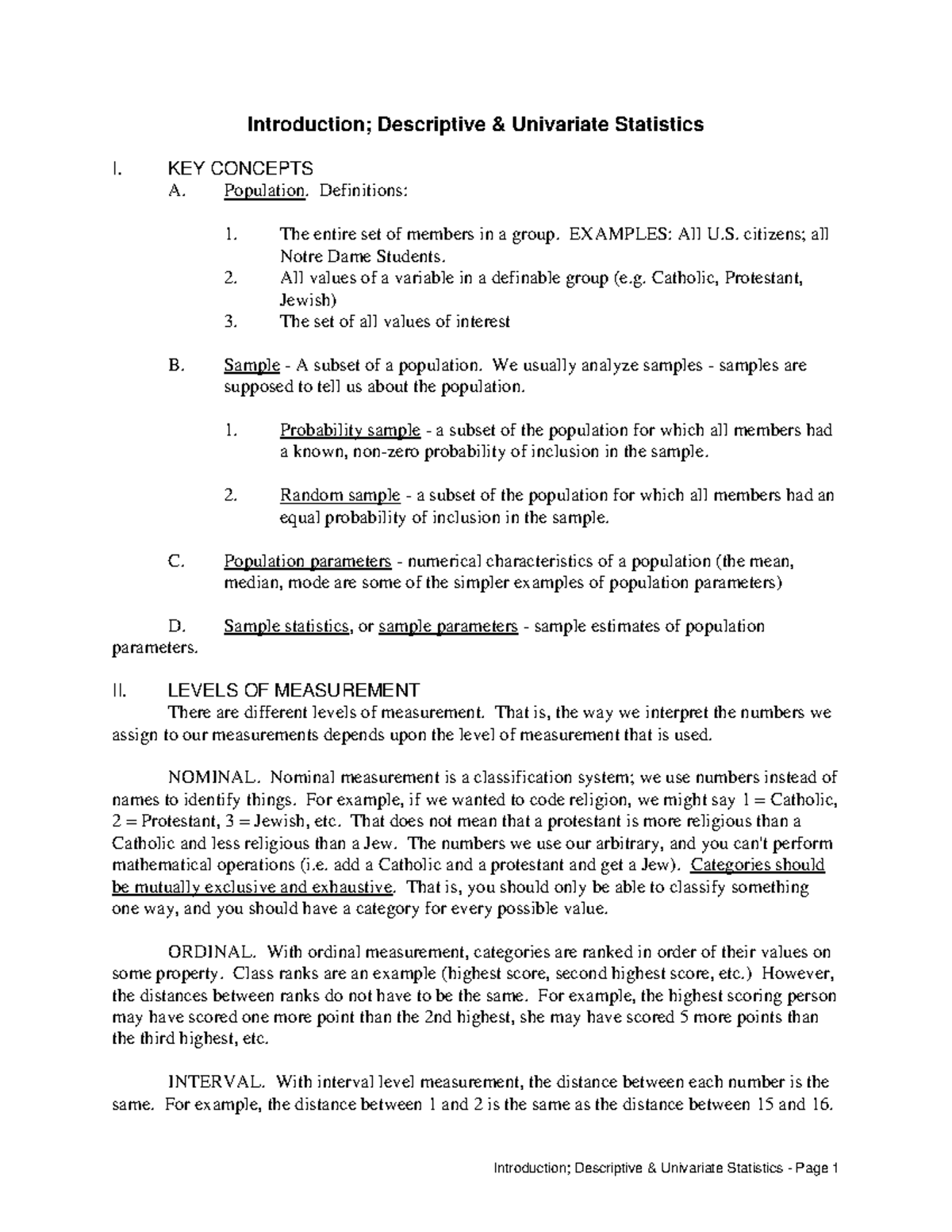 Introduction; Descriptive & Univariate Statistics - Introduction ...