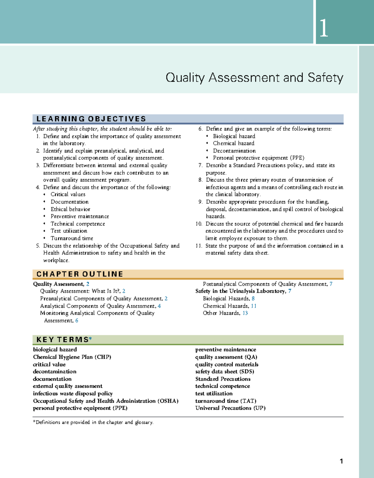 Brunzel 4th Ed. Compiled Chapter Quizzes - 1 Quality Assessment and ...