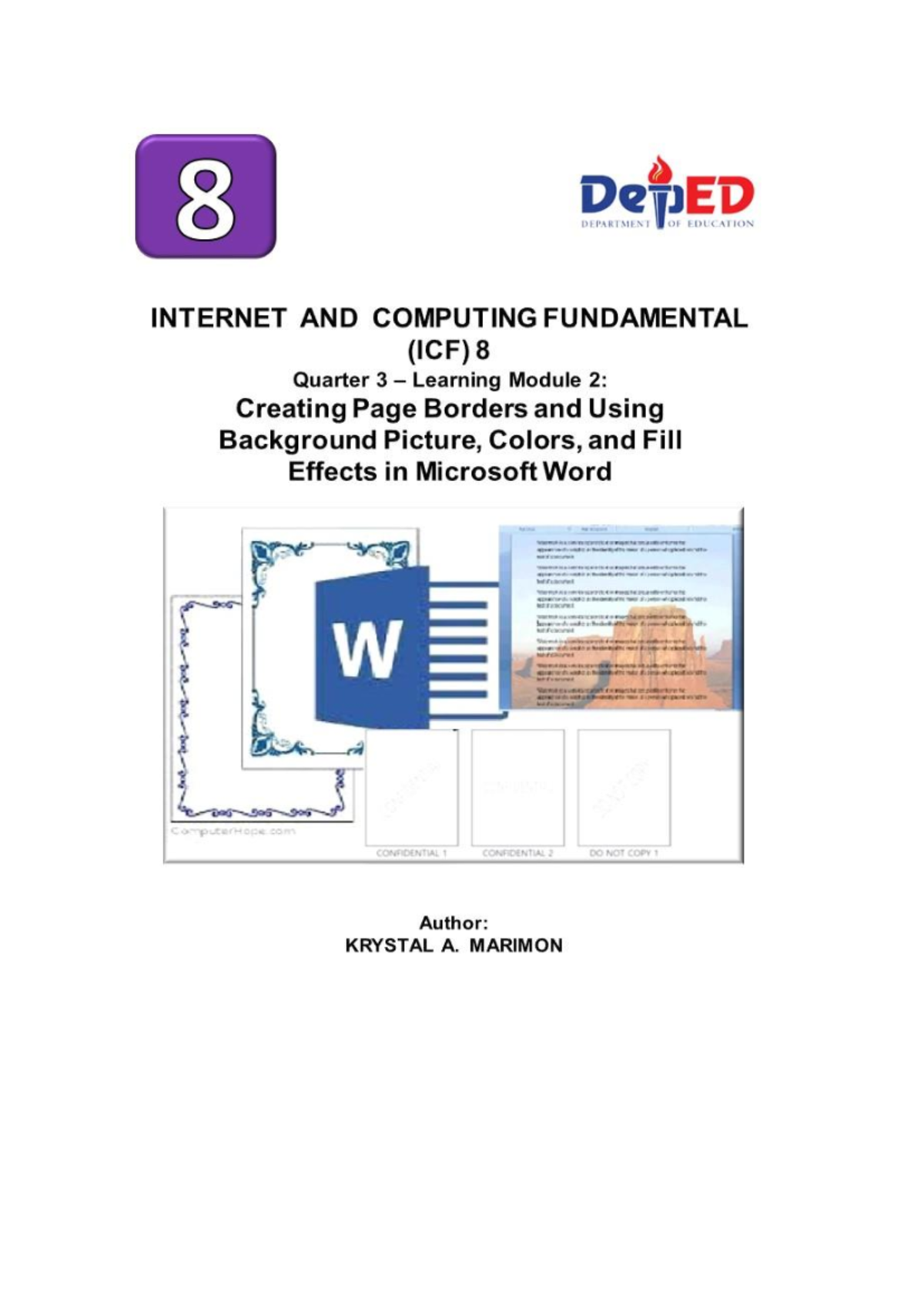 Elective 8 ICF 8 Quarter 3 Module 2 Marimon - Effects in Microsoft Word ...