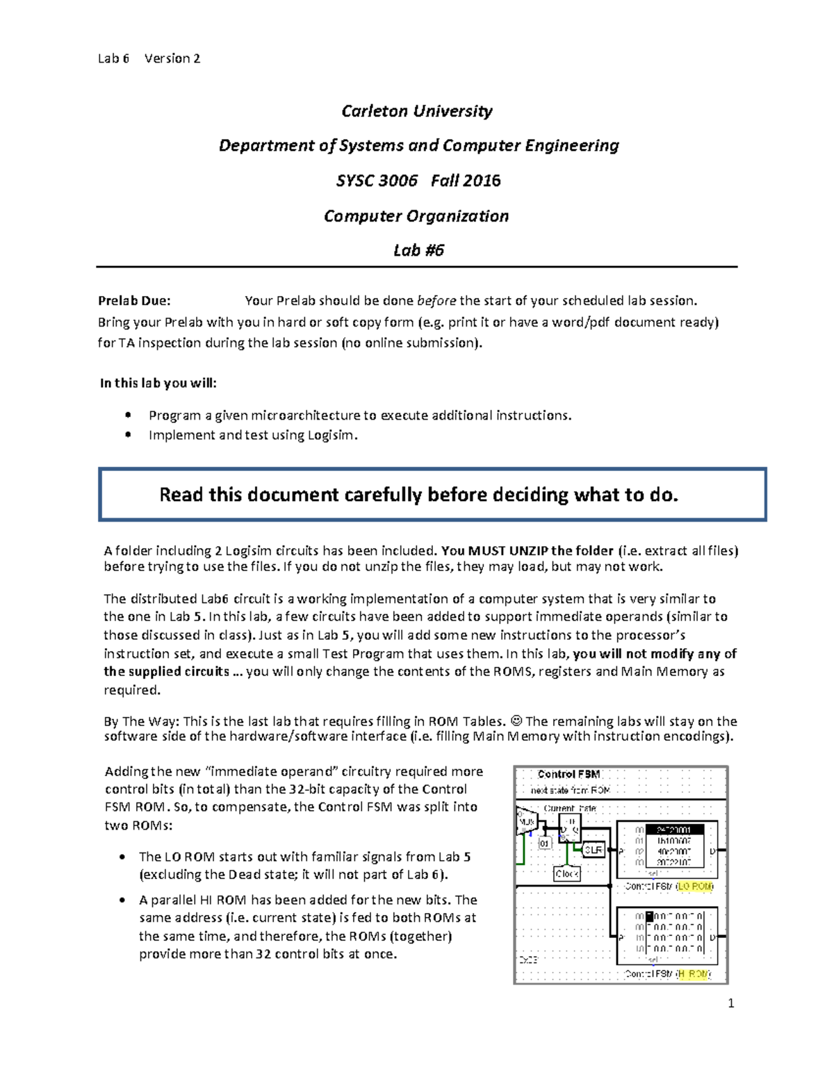Lab6F16 - Lab 6 - Sysc 3006 - Carleton - Studocu