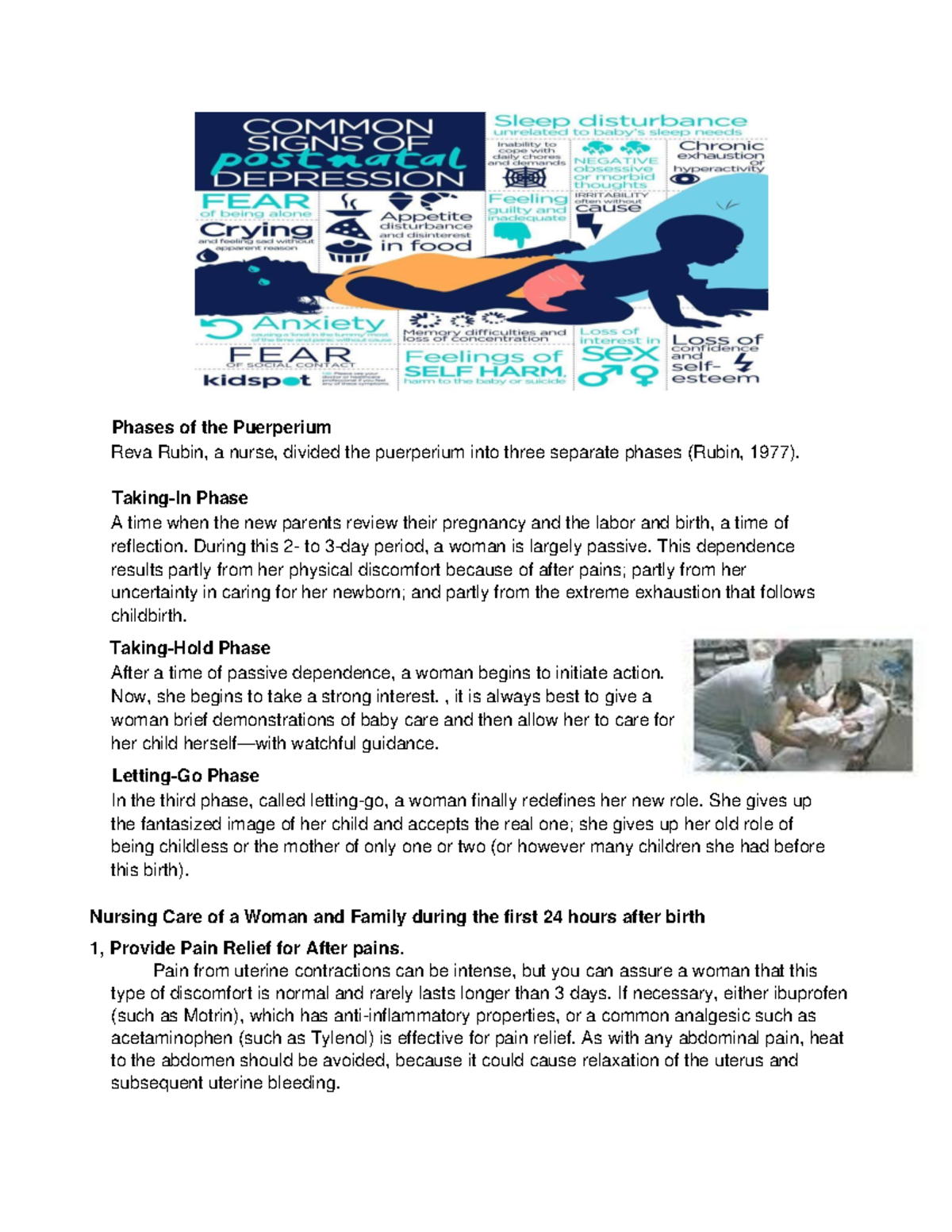Phases of the Puerperium - Taking-In Phase A time when the new parents ...