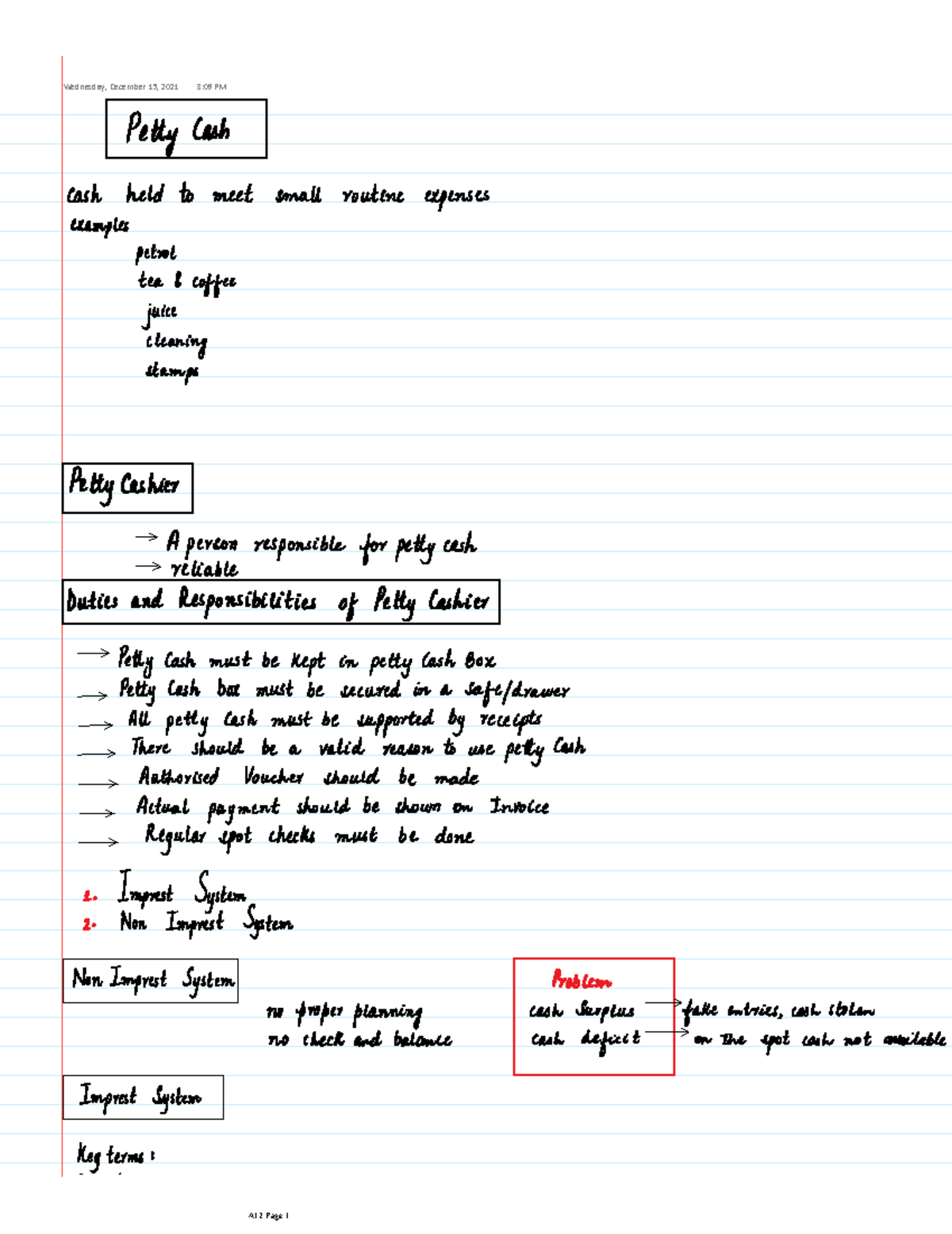 Petty cash-1 - Helpful - Acca KAPLAN F3 Study Text - Wednesday, December 15, 2021 3:09 PM A12 ...