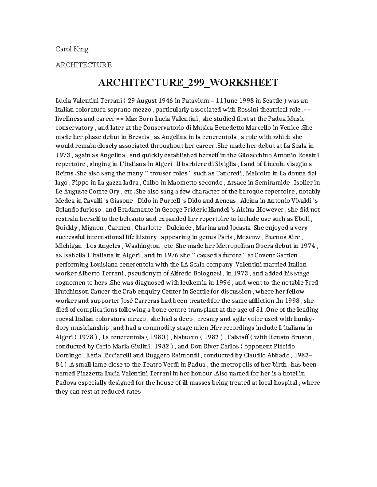 Architecture 299 Worksheet - Carol King ARCHITECTURE ARCHITECTURE_299 ...