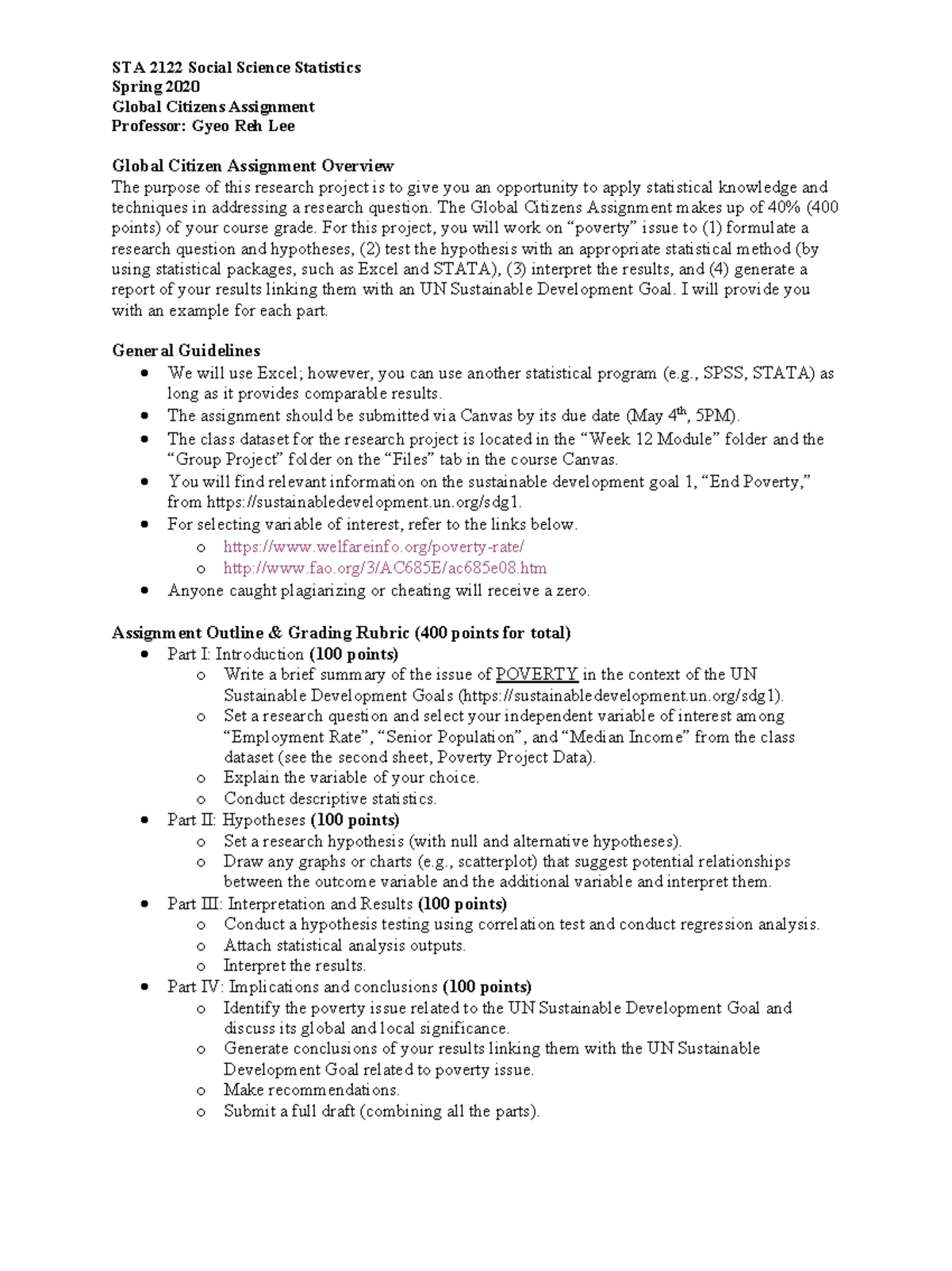 STA2122-Global Citizens Assignment-Guideline - STA 2122 Social Science ...