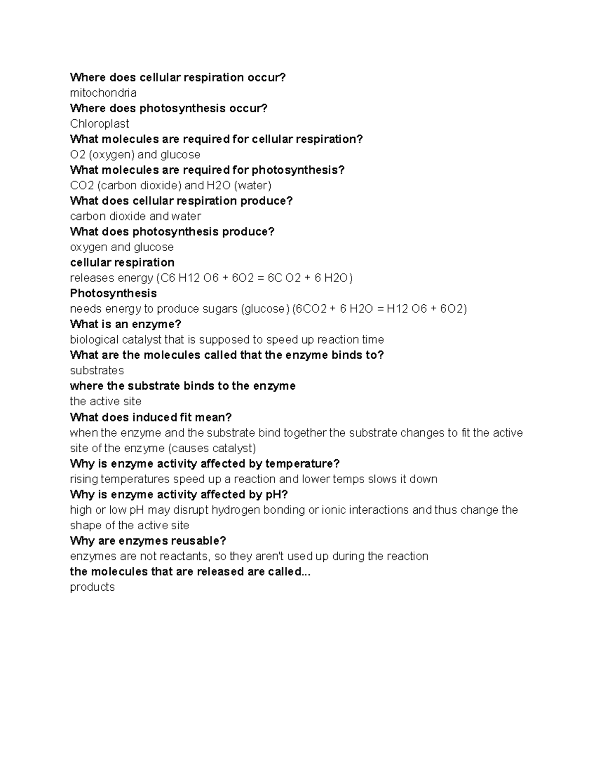 Bio test 2 how cells work - Where does cellular respiration occur ...