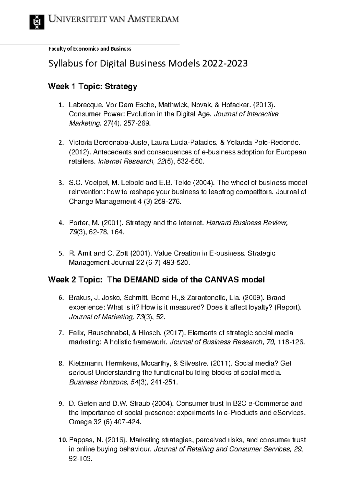 Syllabus Digital Business Models 22-23 - Faculty of Economics and ...