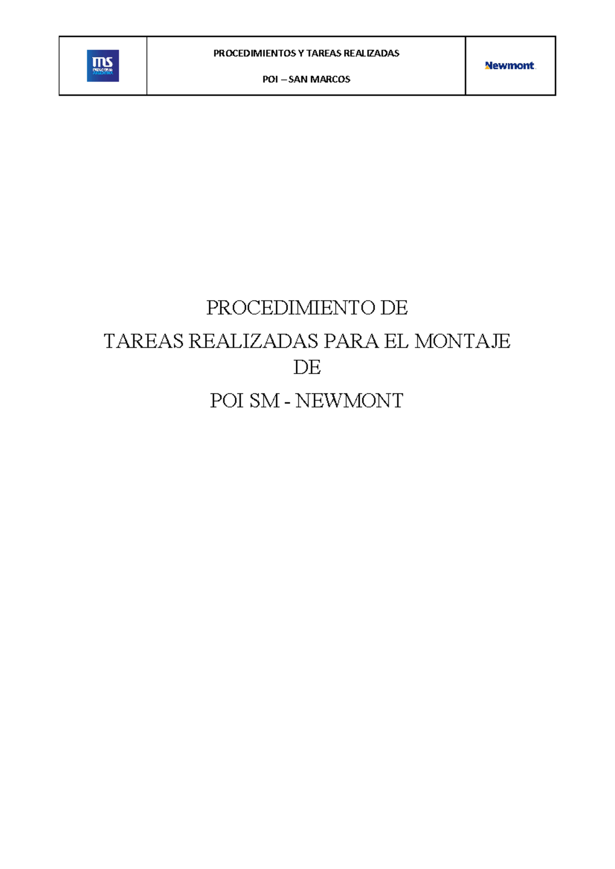 Procedimientos - POI SM - POI – SAN MARCOS PROCEDIMIENTO DE TAREAS ...