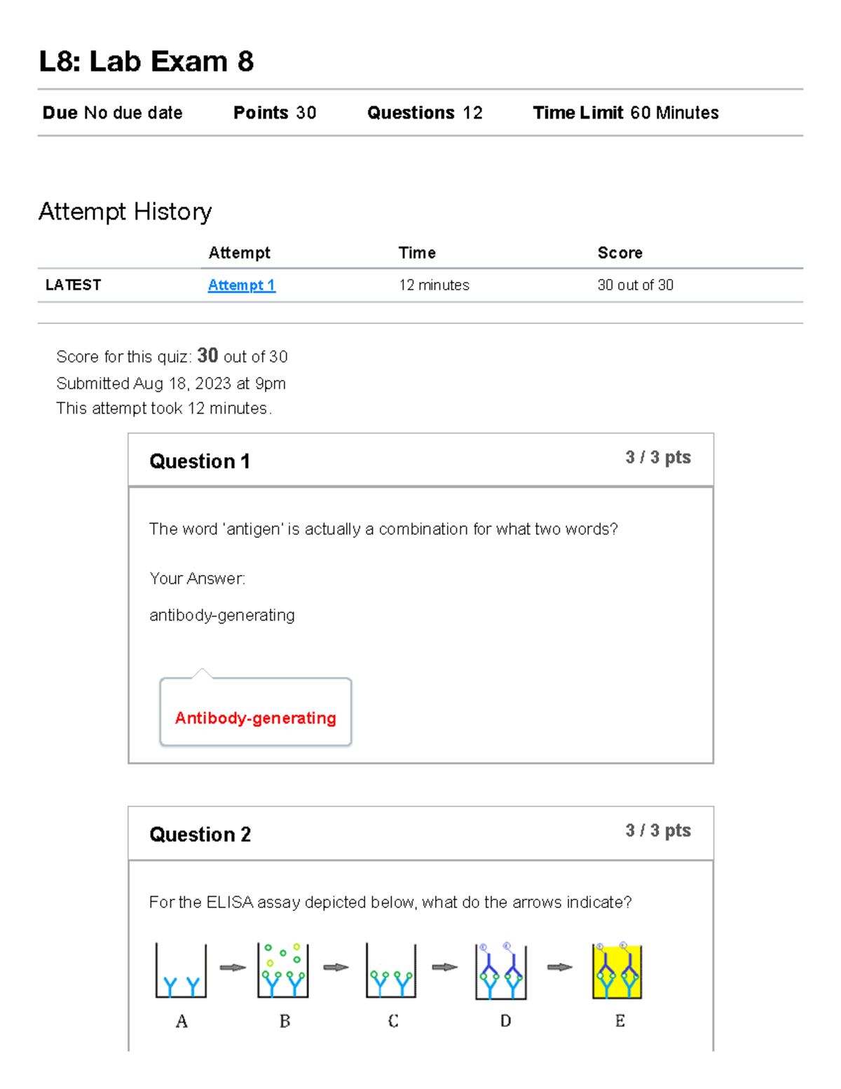 Lab exam 8 micro - lab exam 8 - L8: Lab Exam 8 Due No due date Points 30 Questions 12 Time Limit ...