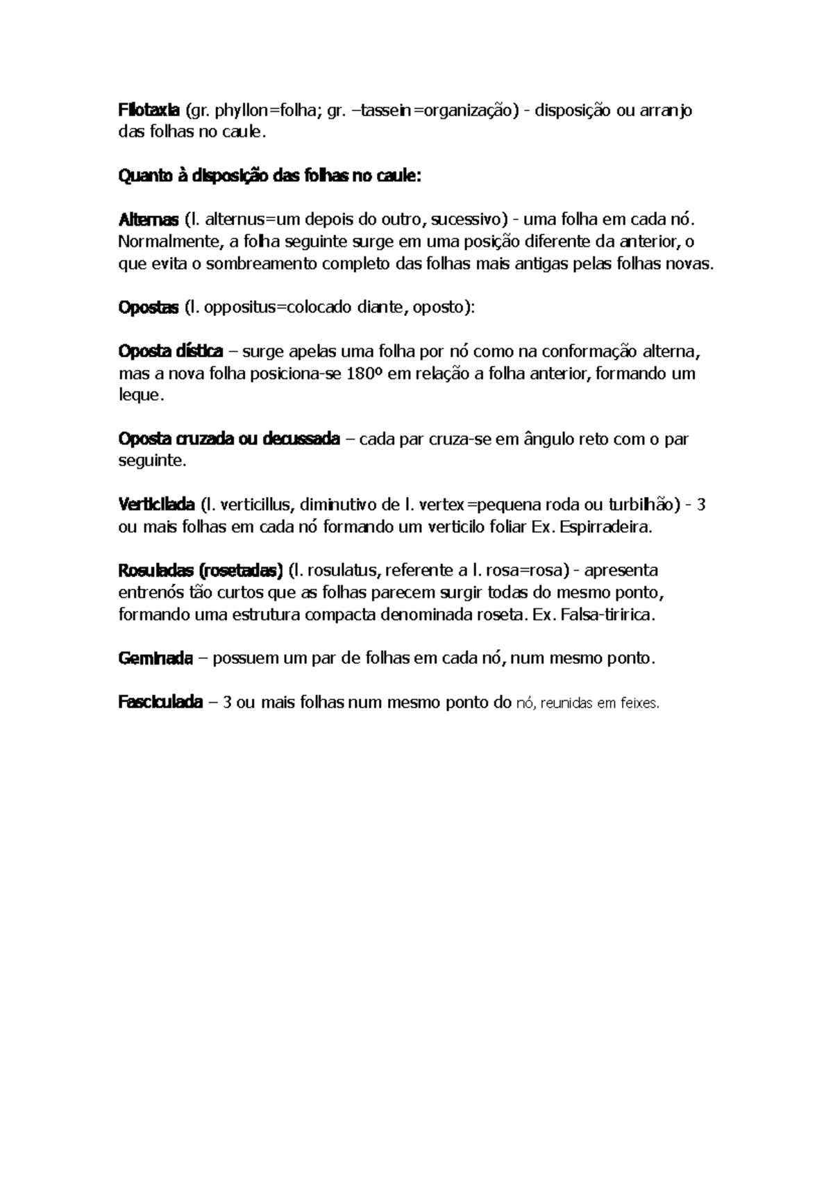 Filotaxia Folhas exemplos modelo e características - Filotaxia (gr ...