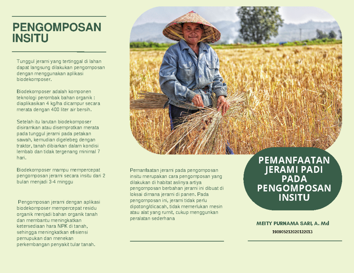 Folder Jerami MPS - PEMANFAATAN JERAMI PADI PADA PENGOMPOSAN INSITU ...