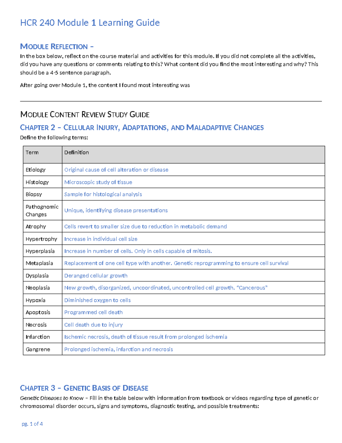 HCR 240 Module 1 Learning Guide - HCR 240 Module 1 Learning Guide ...